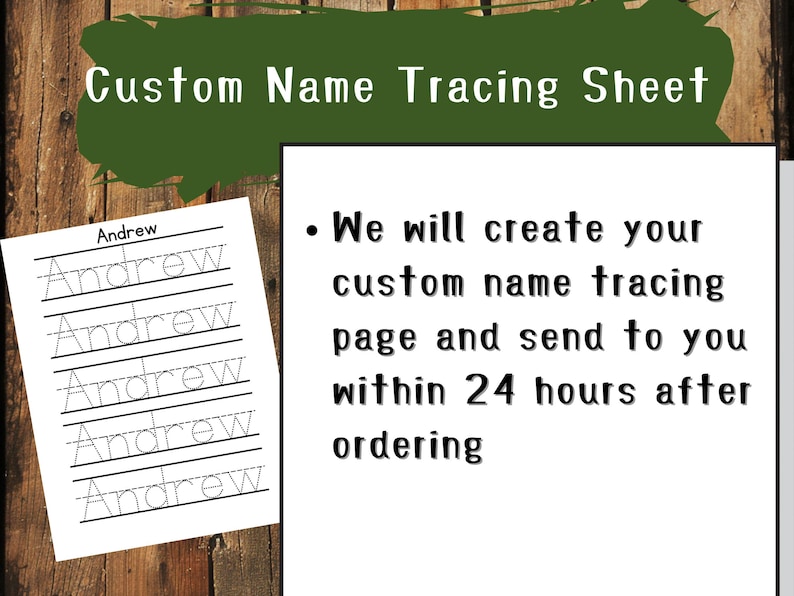 Custom Name Tracing Sheet Handwriting Practice Personalized Name Trace ...