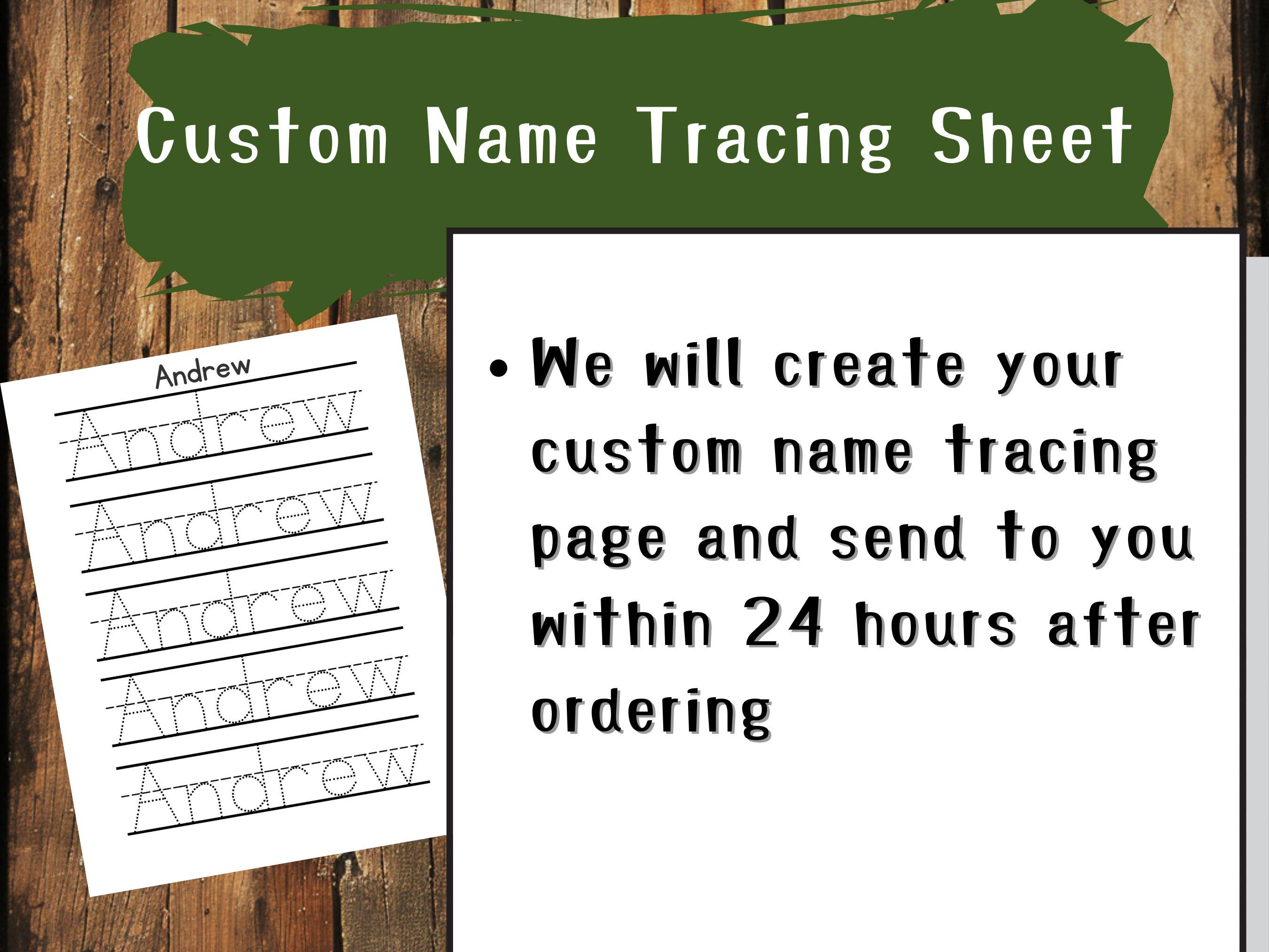 Custom Name Tracing Sheet Handwriting Practice Personalized Name Trace ...