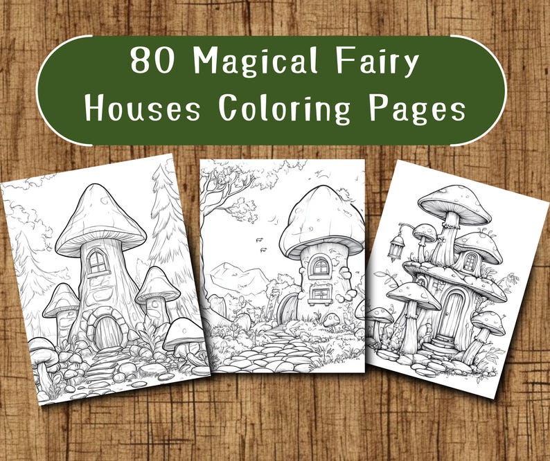 80 Enchanted Fairy House Coloring Pages, Fantasy Home Fairy Coloring ...