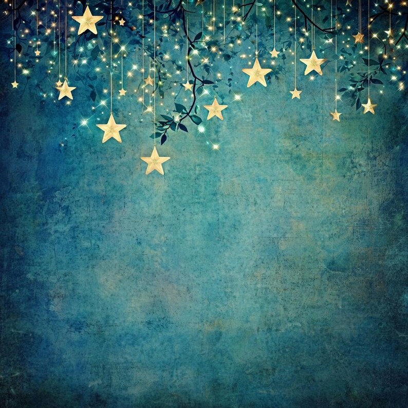 Gold Starry Grunge Digital Paper, Golden Starry Night Digital Papers ...