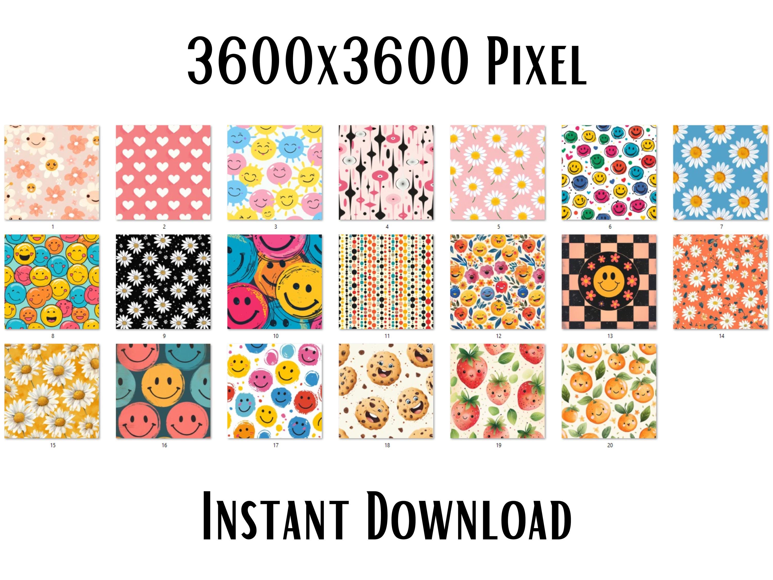 GROOVY RETRO, Retro Happy Face Seamless Pattern, 20 Retro Background ...