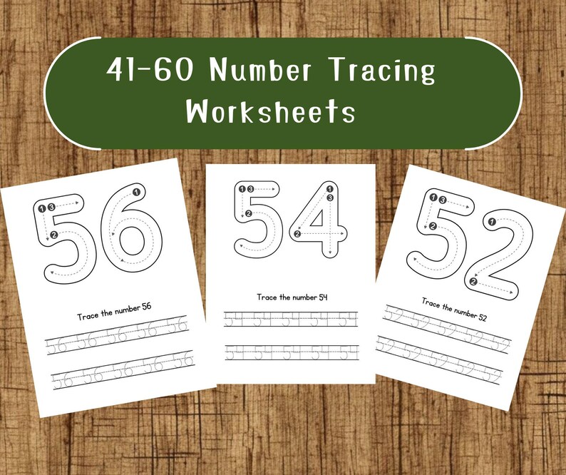 Number Tracing Worksheets, Traceable Numbers, Preschool Worksheets, 41 ...