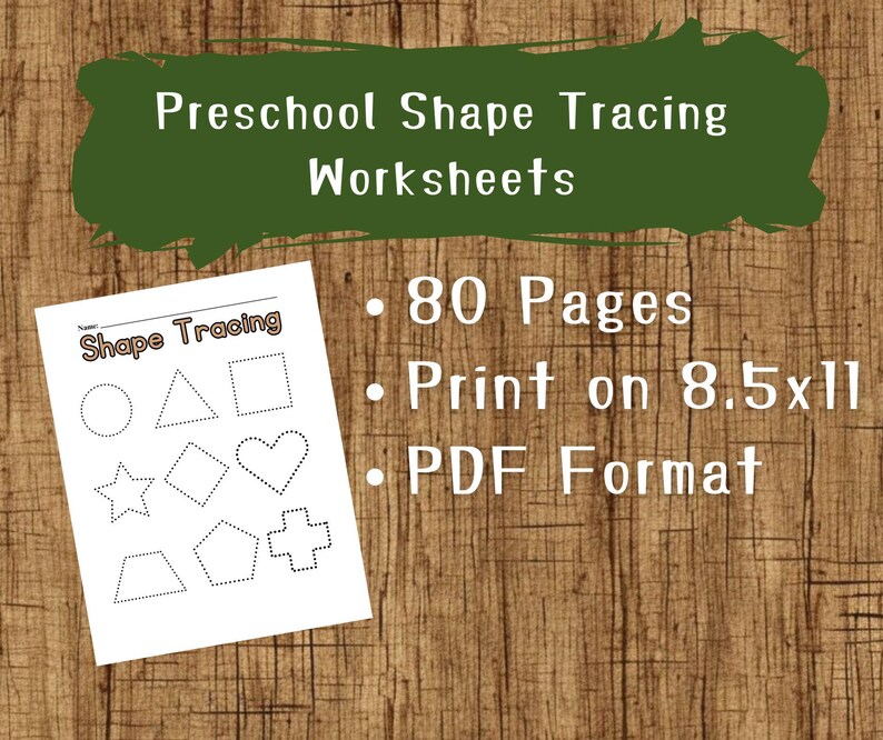 Preschool Shape Tracing, Basic Shape Tracing, Shape Tracing Worksheets ...