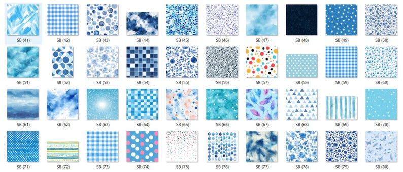 Steel Blue Pattern Watercolor Polka Dot Digital Paper Pack Printable ...