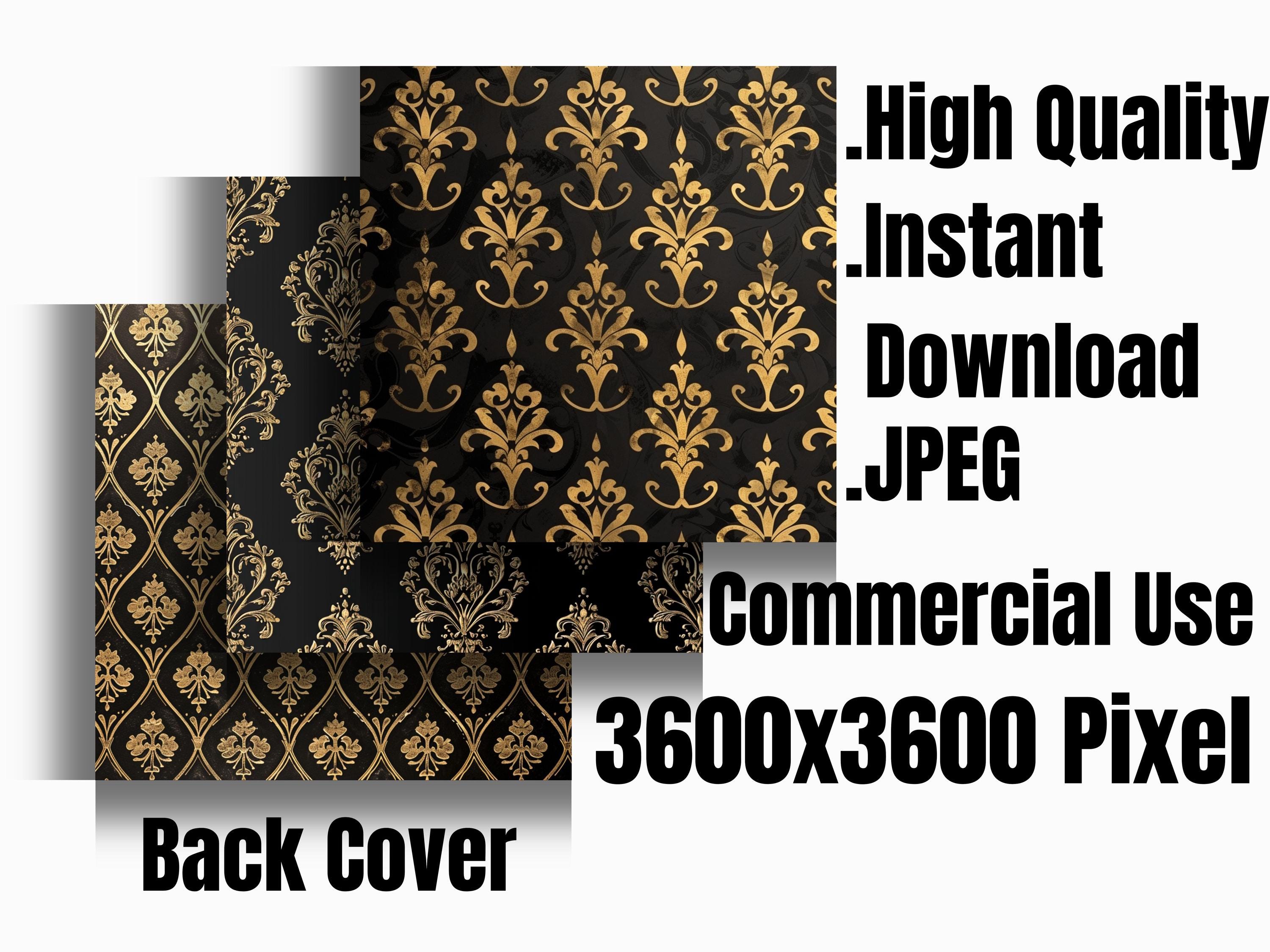 Printable Gilded Book Covers, Black Leather Book Covers, 15 Vintage ...