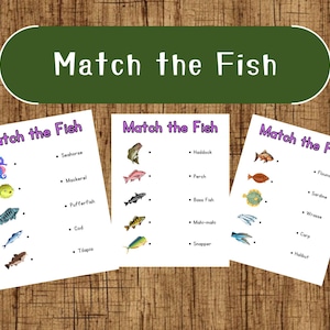 Printable Matching Worksheets, Match the Fish, Kindergarten Preschool ...