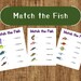 Printable Matching Worksheets, Match the Fish, Kindergarten Preschool ...
