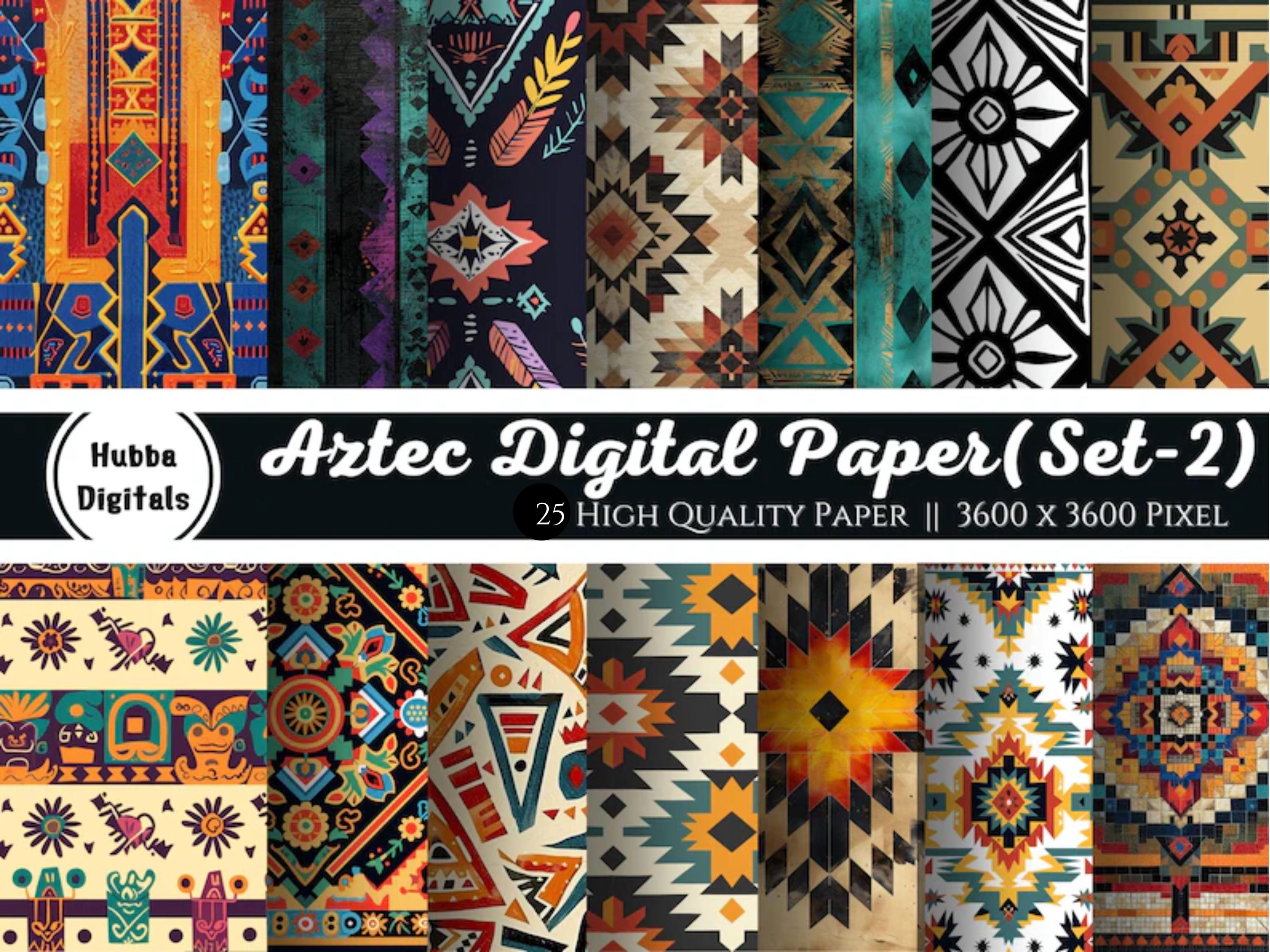 Aztec Digital Paper, 25 Aztec Seamless Pattern, Native Americans ...