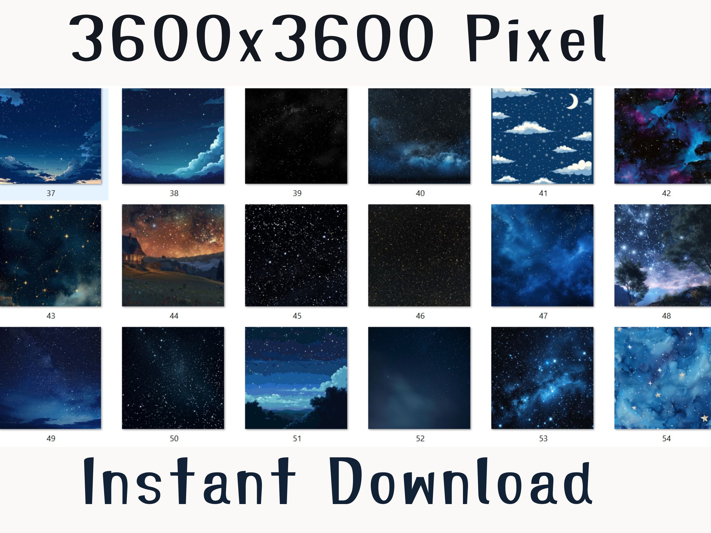 Starry Night Digital Paper, Blue Watercolour Texture, Night Sky Texture ...