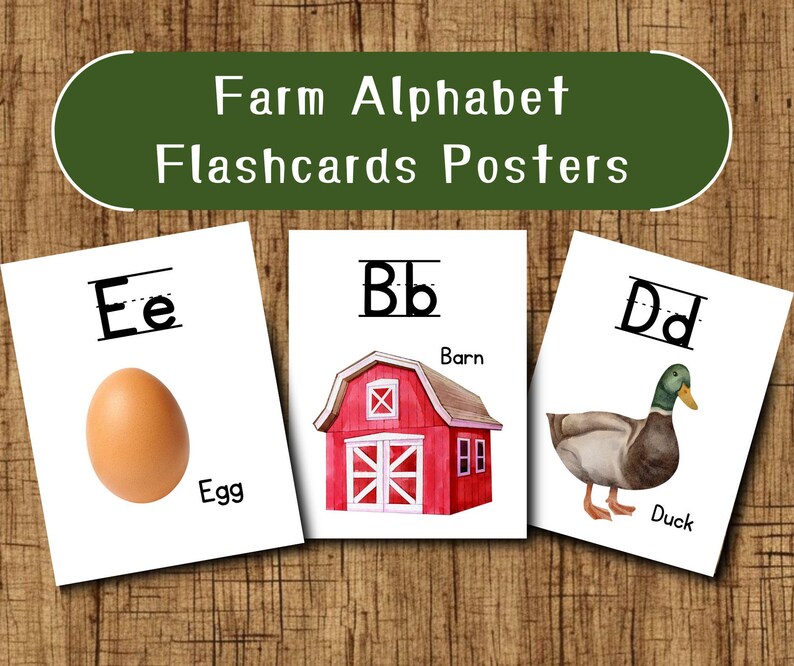 Printable Farm Theme Alphabet Posters | ABC Letters Classroom Decor ...