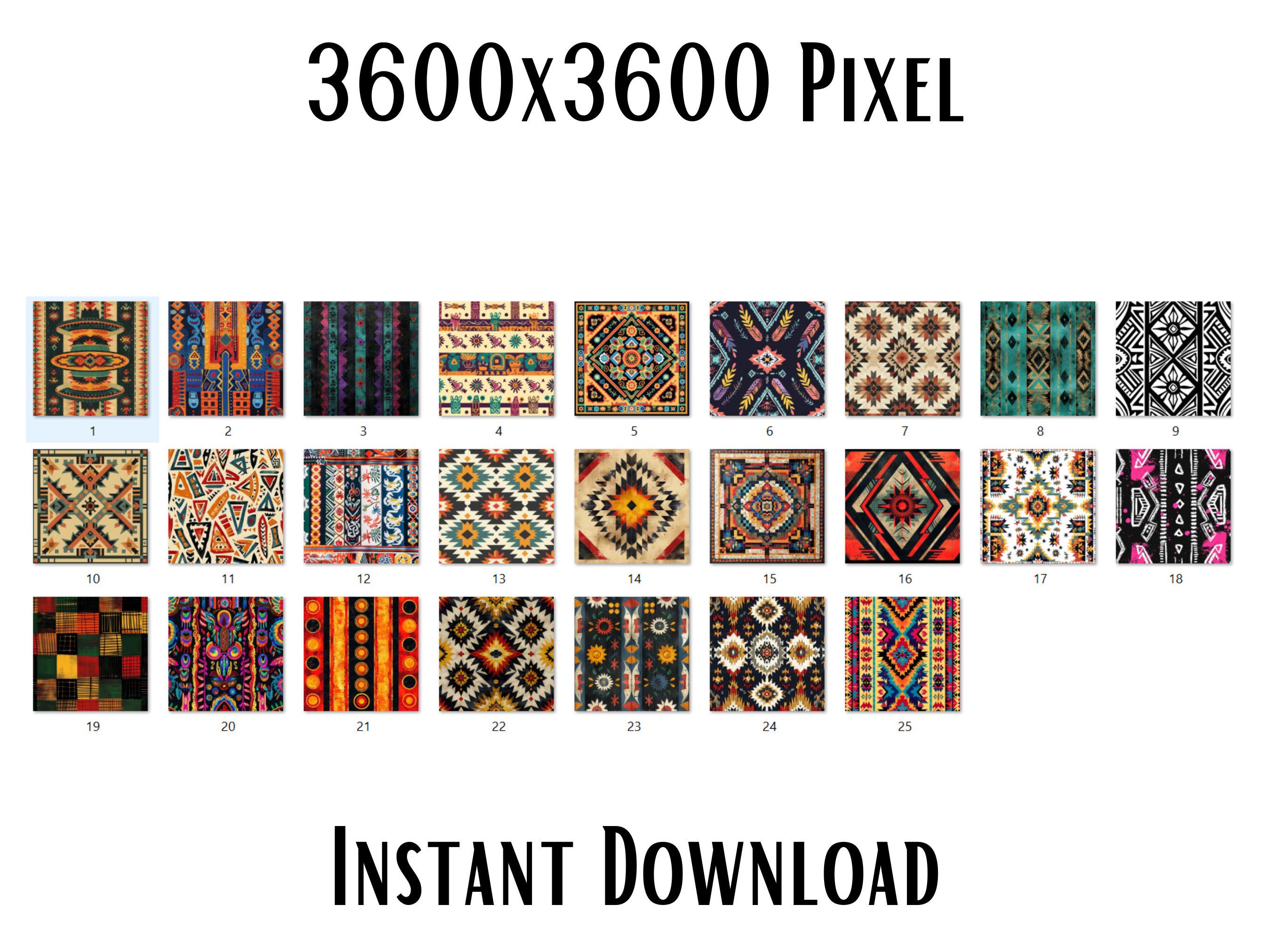 Aztec Digital Paper, 25 Aztec Seamless Pattern, Native Americans ...