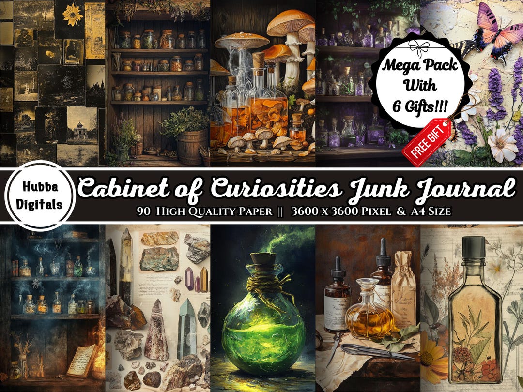 Cabinet of Curiosities Spooky Ephemera, PRINTABLE Vintage Oddities ...