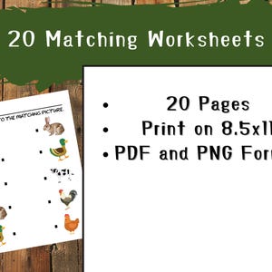 Printable Matching Worksheets, Match the Picture, Kindergarten ...