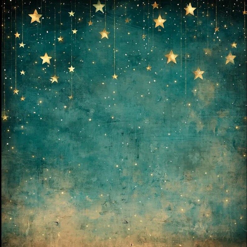 Gold Starry Grunge Digital Paper, Golden Starry Night Digital Papers ...