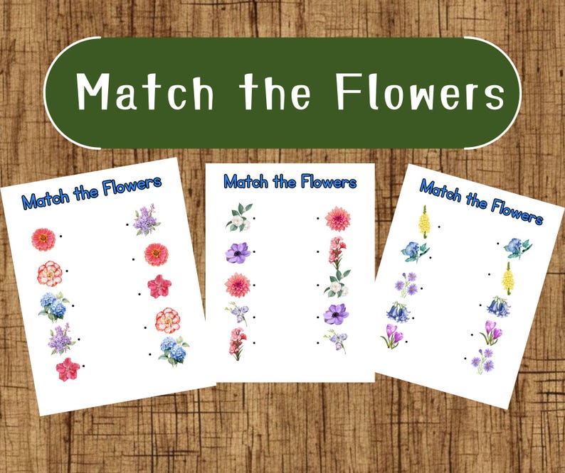 Printable Matching Worksheets, Match the Trees, Kindergarten Preschool ...