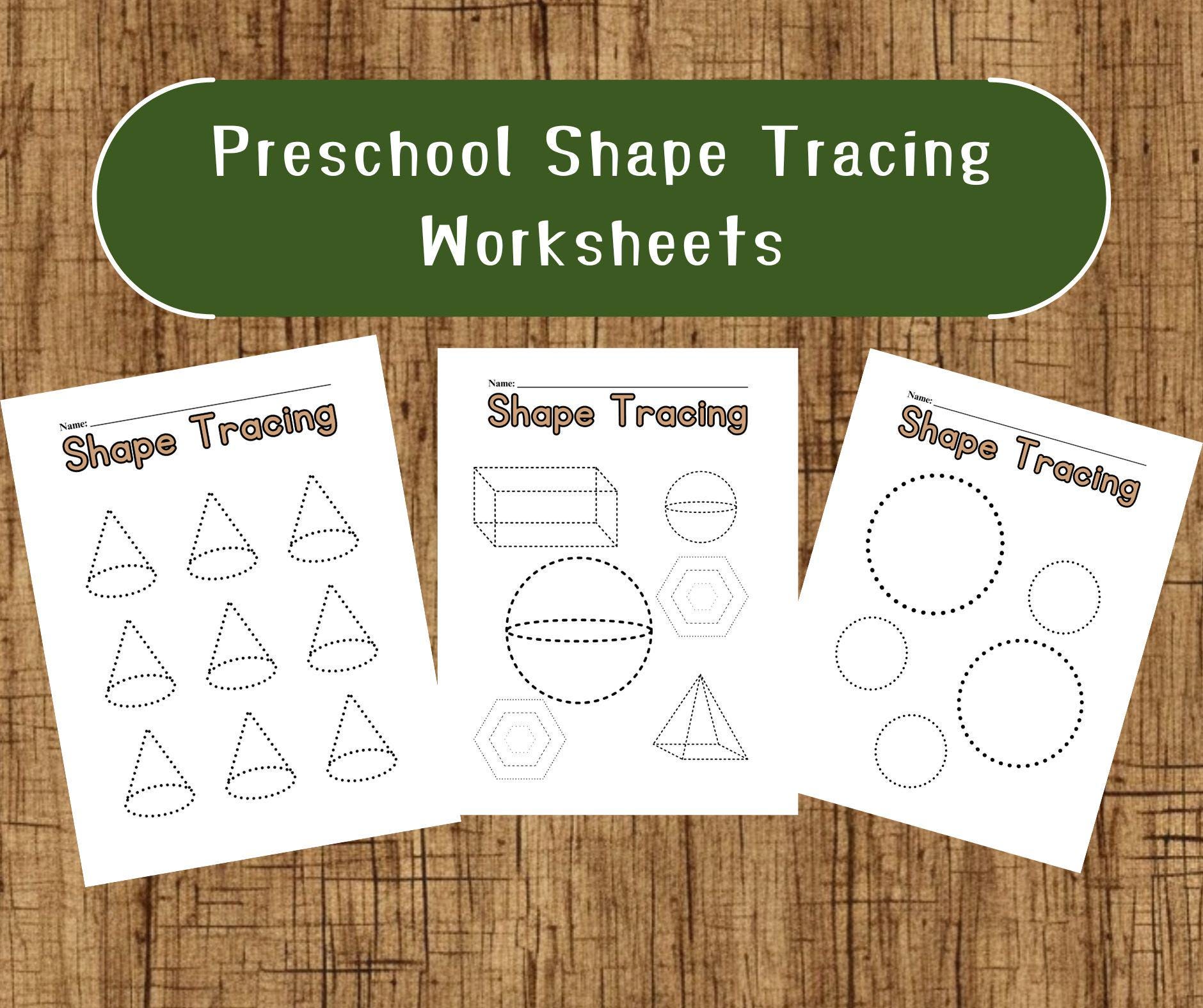 Preschool Shape Tracing, Basic Shape Tracing, Shape Tracing Worksheets ...