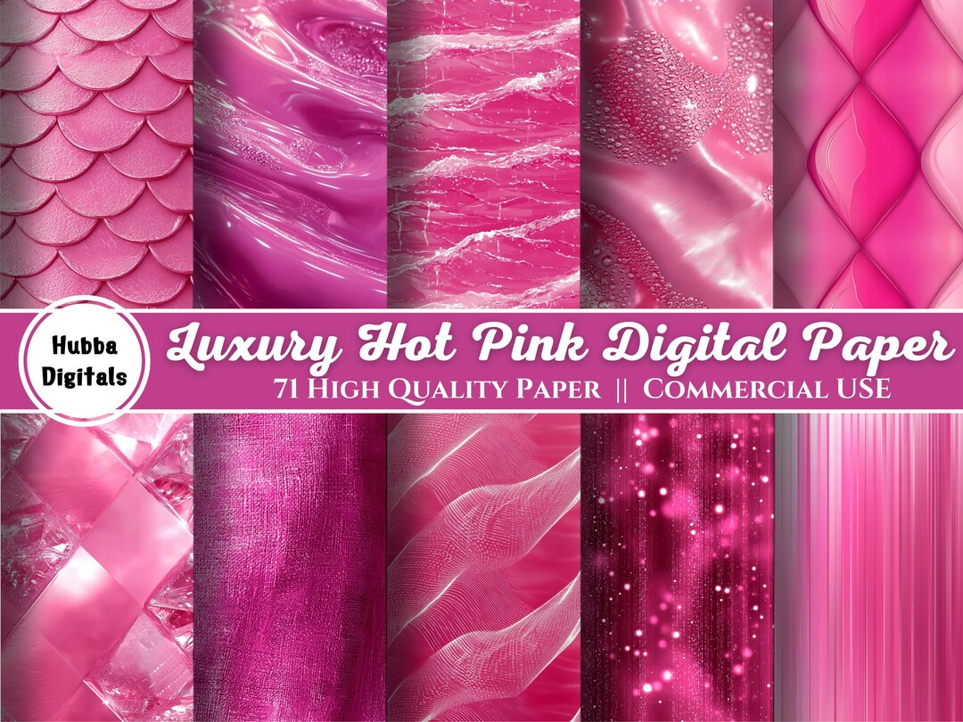 Luxury Hot Pink Digital Paper, Luxury Pink Glam Glitter and Sequin ...