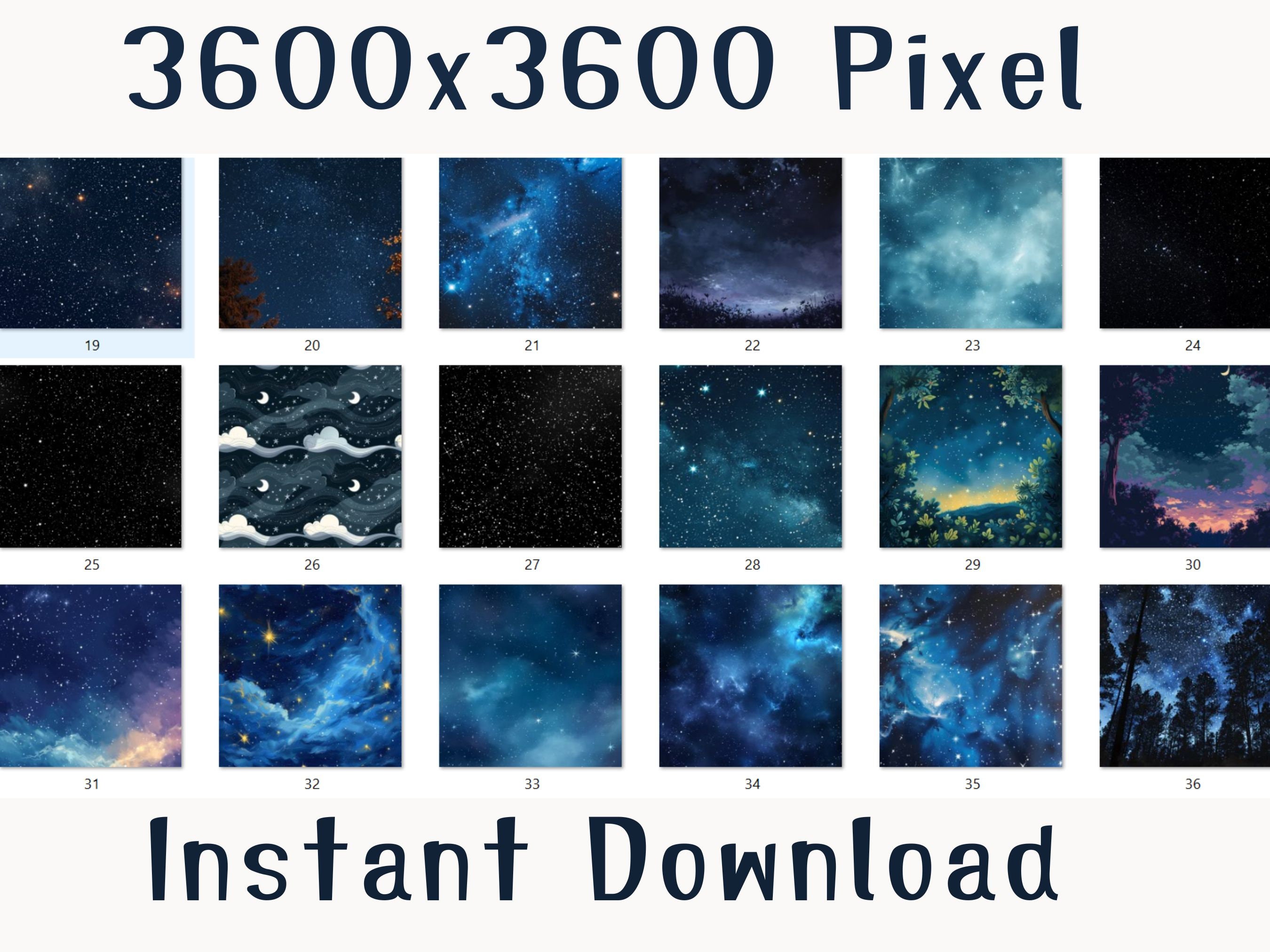 Starry Night Digital Paper, Blue Watercolour Texture, Night Sky Texture ...