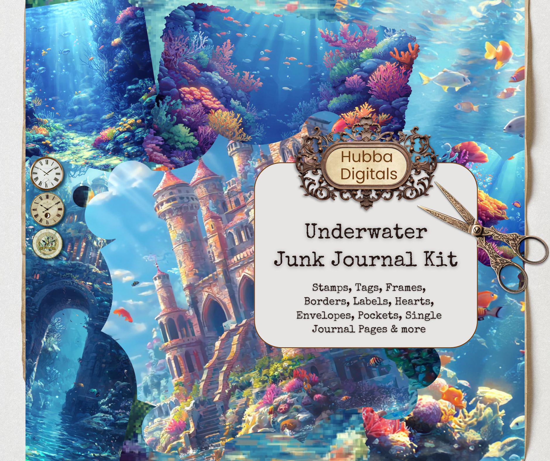 Printable Enchanted Underwater Junk Journal, Under the Sea Background ...