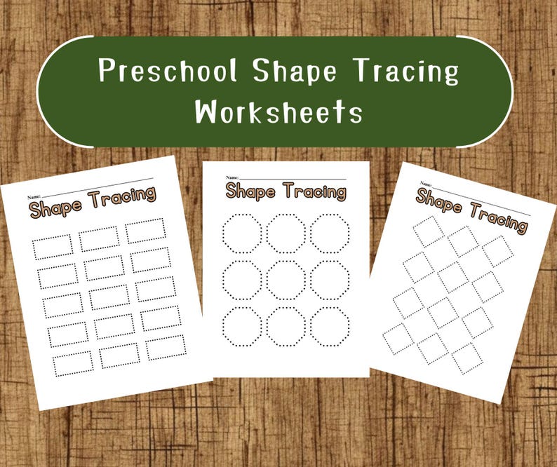 Preschool Shape Tracing, Basic Shape Tracing, Shape Tracing Worksheets ...