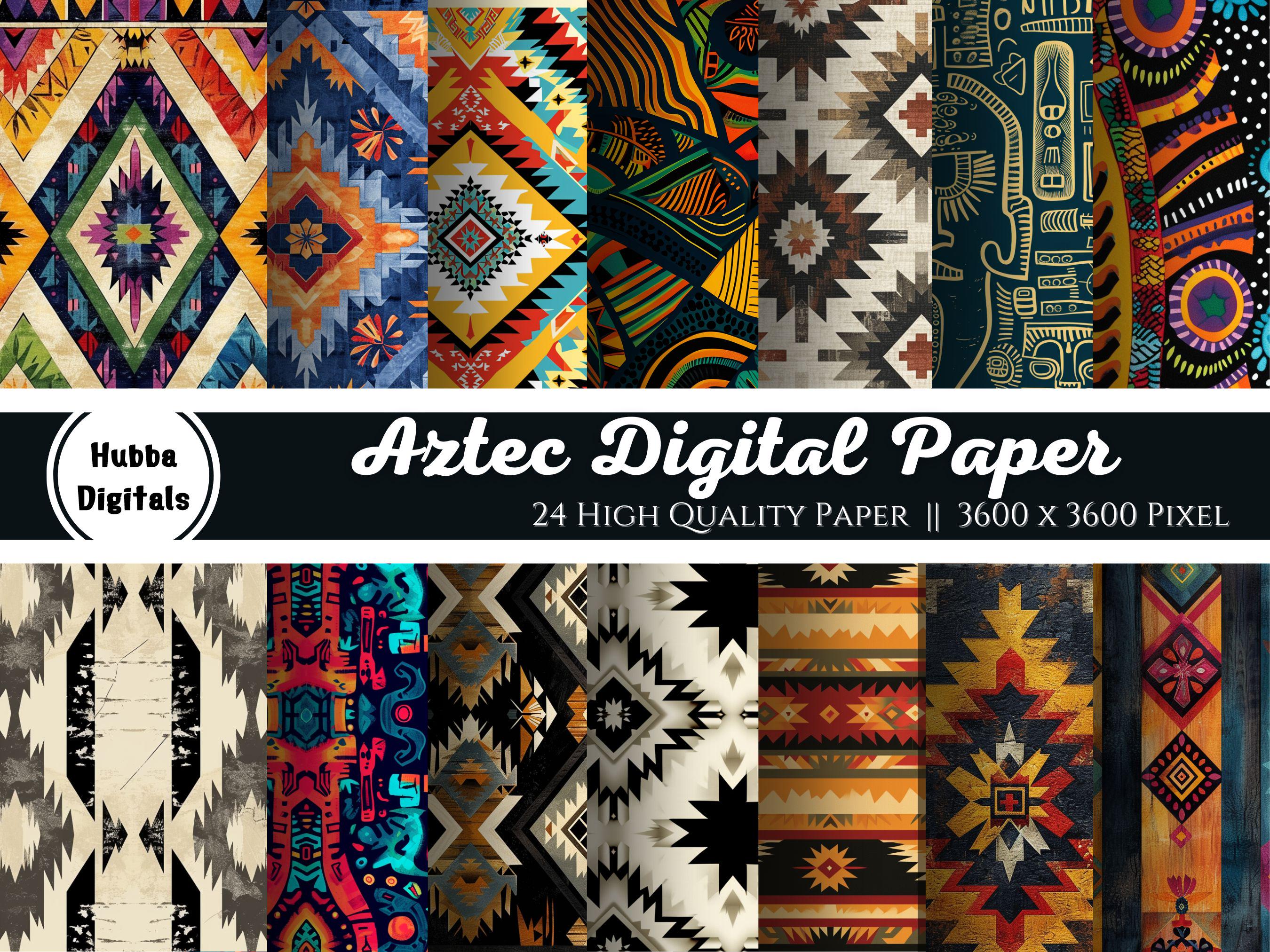 Aztec Digital Paper, 24 Native American Background Paper, Western ...