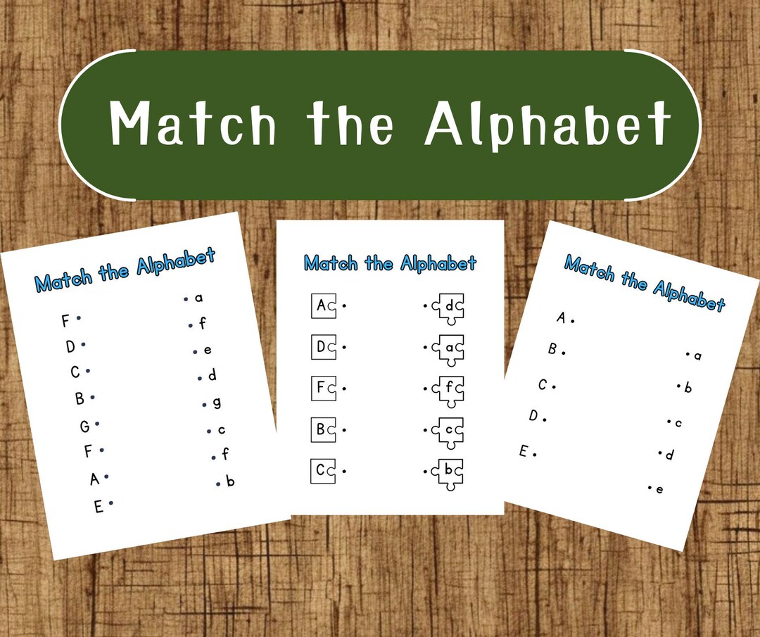 Printable Matching Worksheets, Match the Alphabet, Kindergarten ...