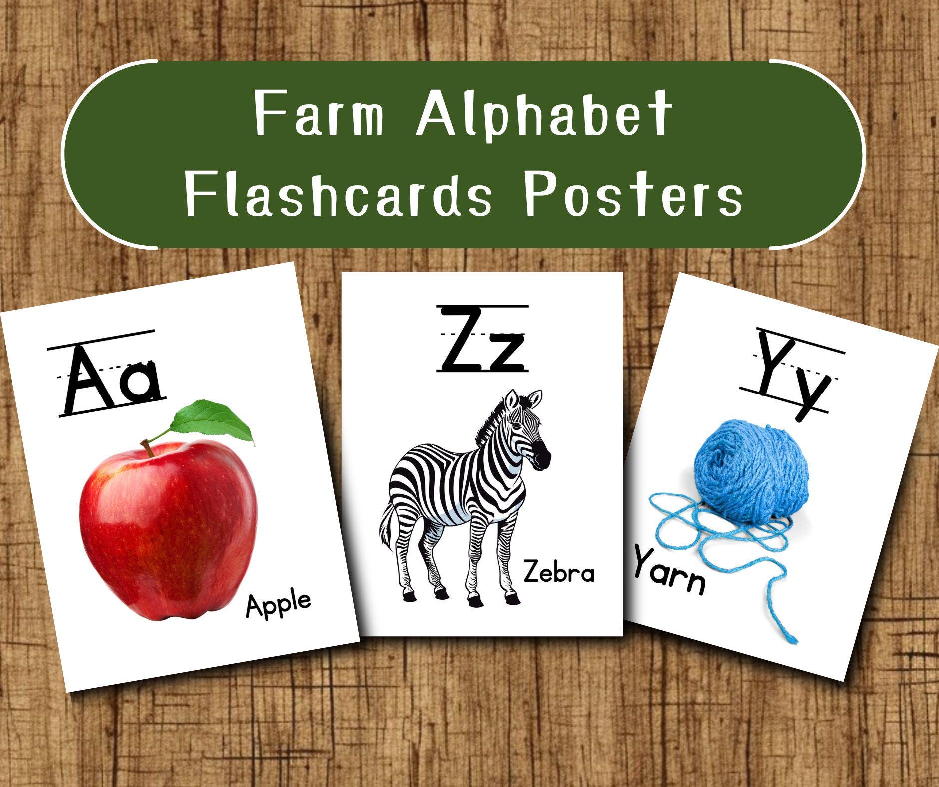 Printable Farm Theme Alphabet Posters | ABC Letters Classroom Decor ...