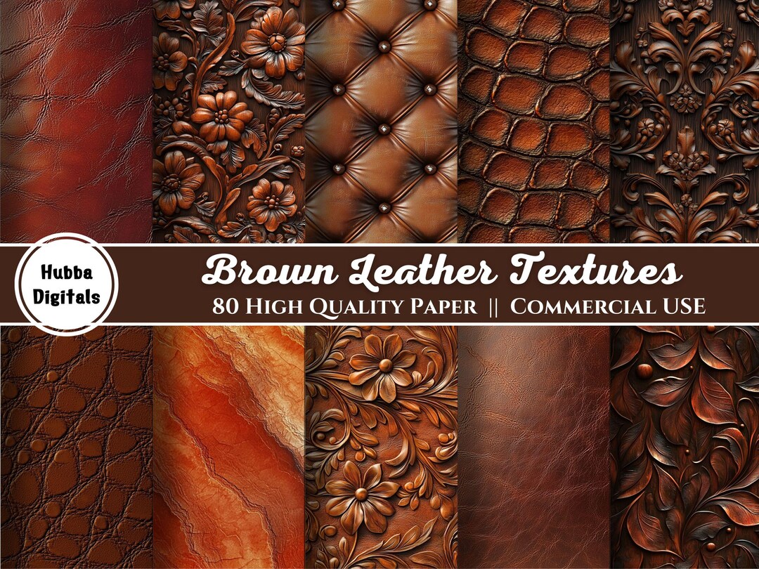 Brown Leather Textures, Leather Textures Digital Paper, Printable ...