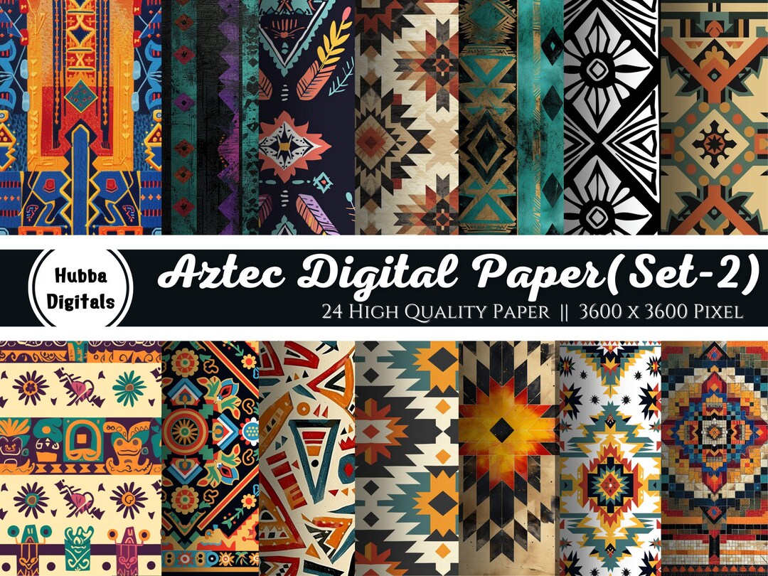 Aztec Digital Paper, 25 Aztec Seamless Pattern, Native Americans ...