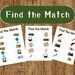 Printable Matching Worksheets, Find the Match, Kindergarten Preschool ...