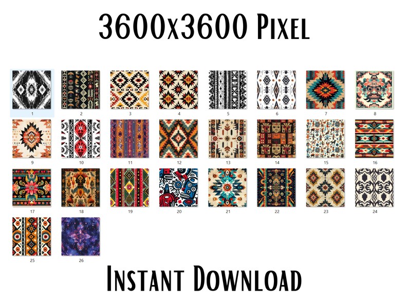 Aztec Patterns | Tribal Designs | Tribal Backgrounds | Digital Paper ...