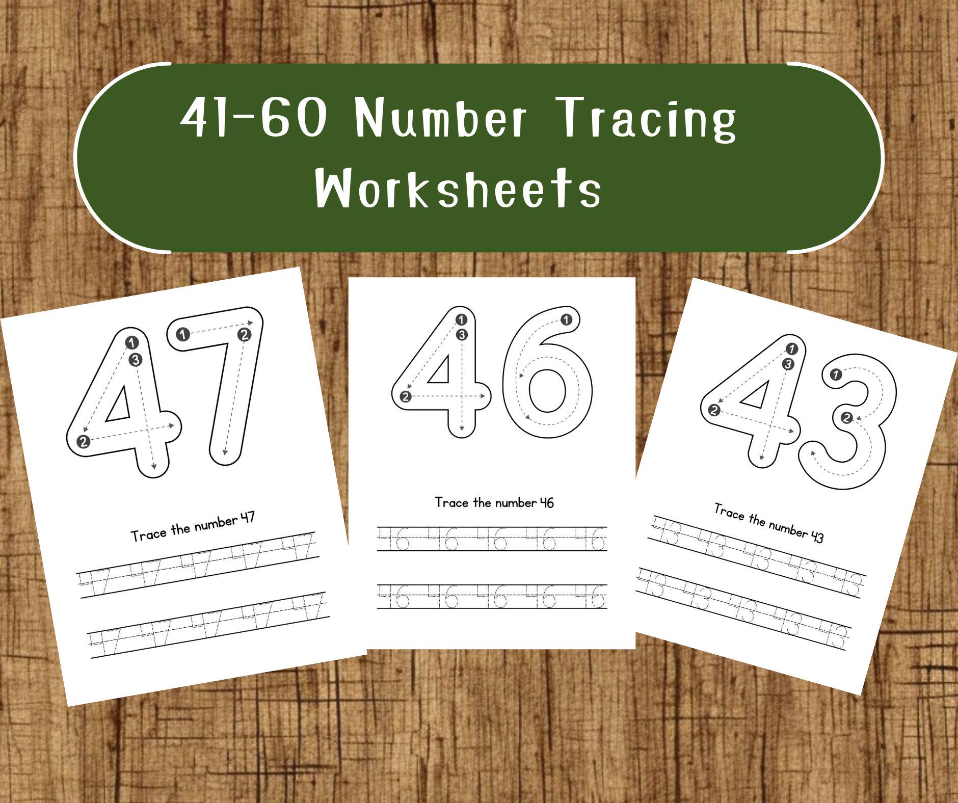 Number Tracing Worksheets, Traceable Numbers, Preschool Worksheets, 41 ...