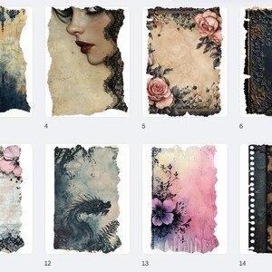 Black Lace Junk Journal Kit, Vintage Lace Scrapbook Lace Printable ...