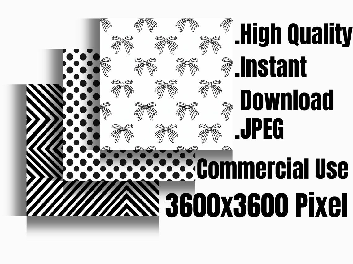 Black and White Doodle Digital Paper Pack| 50 Patterns Scrapbooking ...