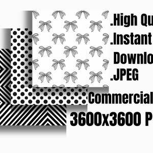 Black and White Doodle Digital Paper Pack| 50 Patterns Scrapbooking ...