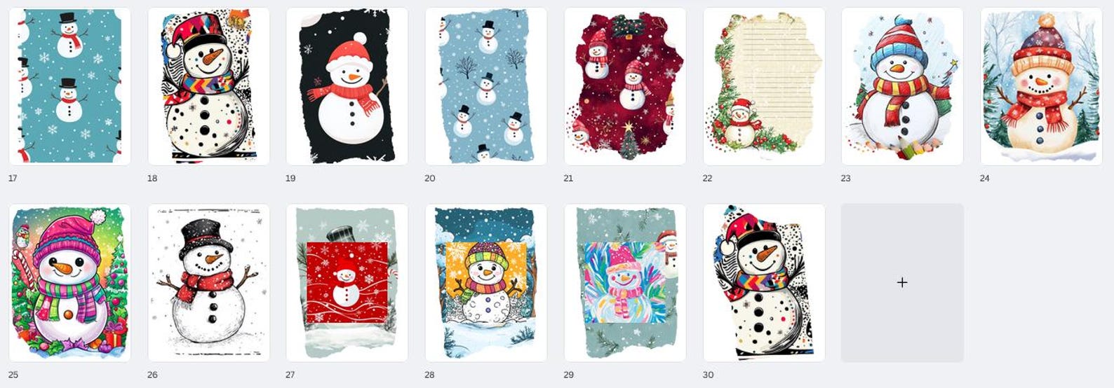 Snowman Digital Paper Graphics Junk Journal Kit Pattern Instant ...