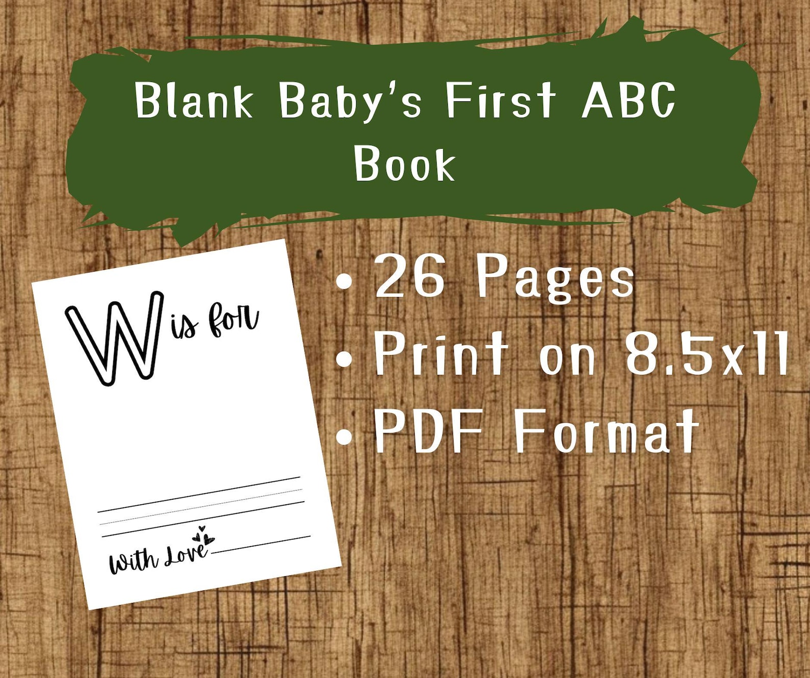 Blank Alphabet Book, Baby's First ABC Book, Baby's First Alphabet Book ...