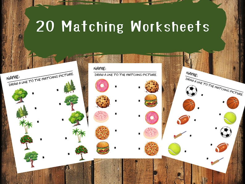 Printable Matching Worksheets, Match the Picture, Kindergarten ...