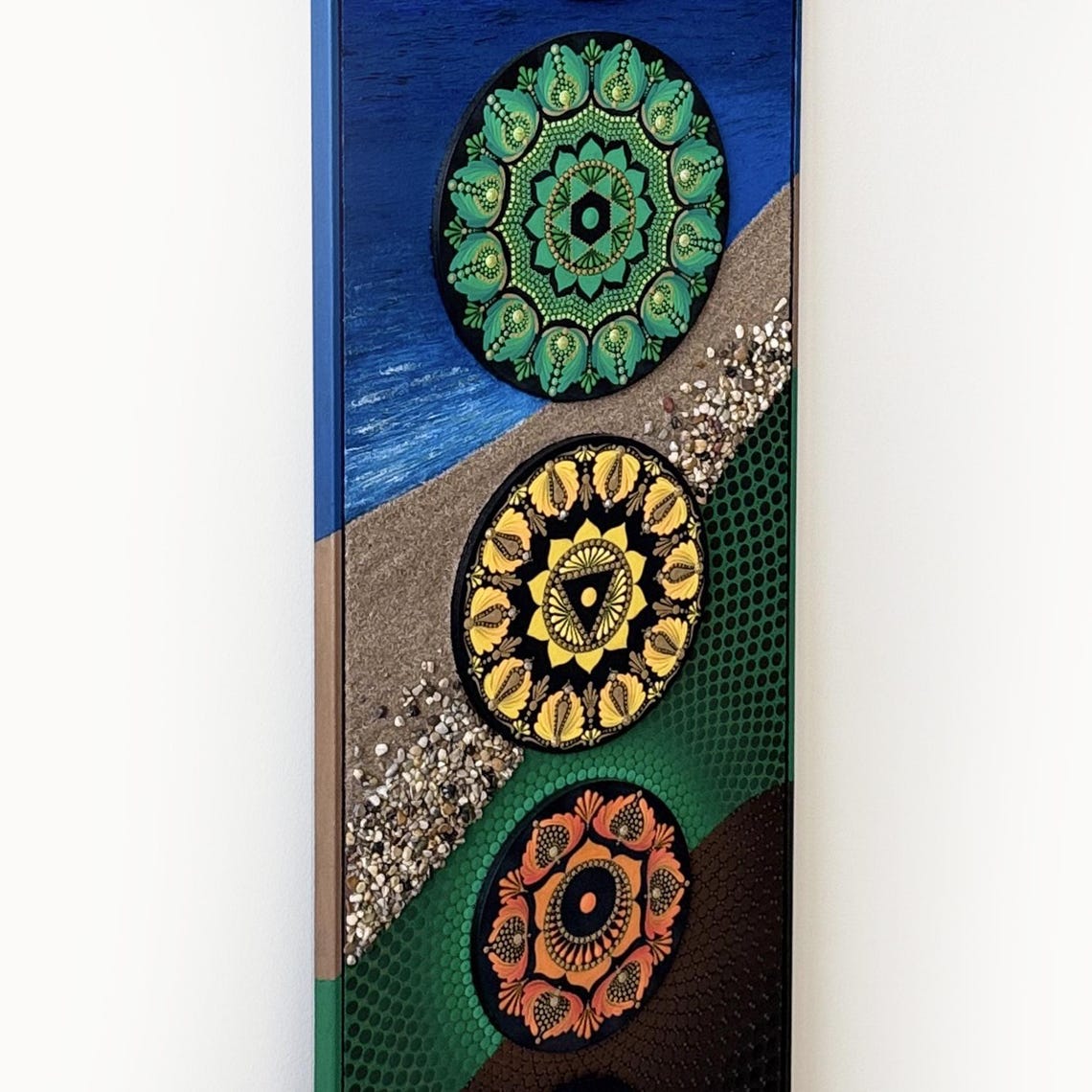 The Cosmic Flow 48" X 12" Chakra Wall Decor, Bohemian Mandala Art for ...