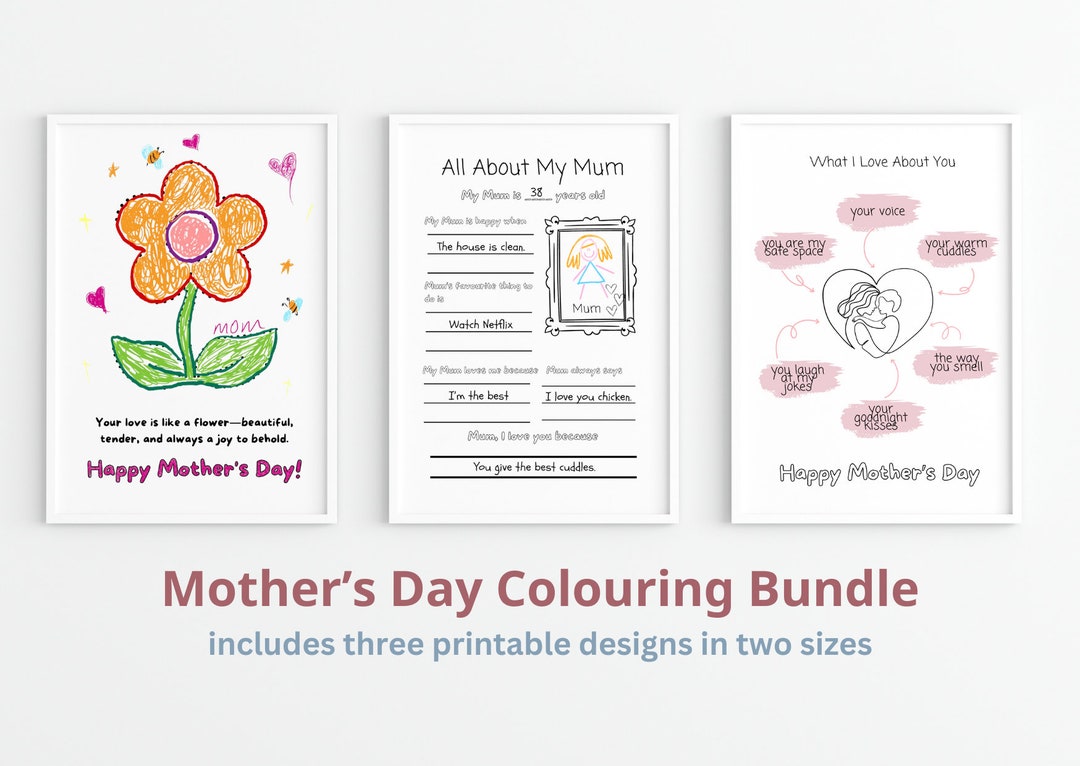 Mother’s Day Printable Colouring Art Bundle| All About My Mom|what I ...