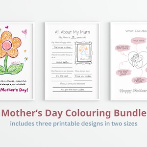 Mother’s Day Printable Colouring Art Bundle| All About My Mom|what I ...