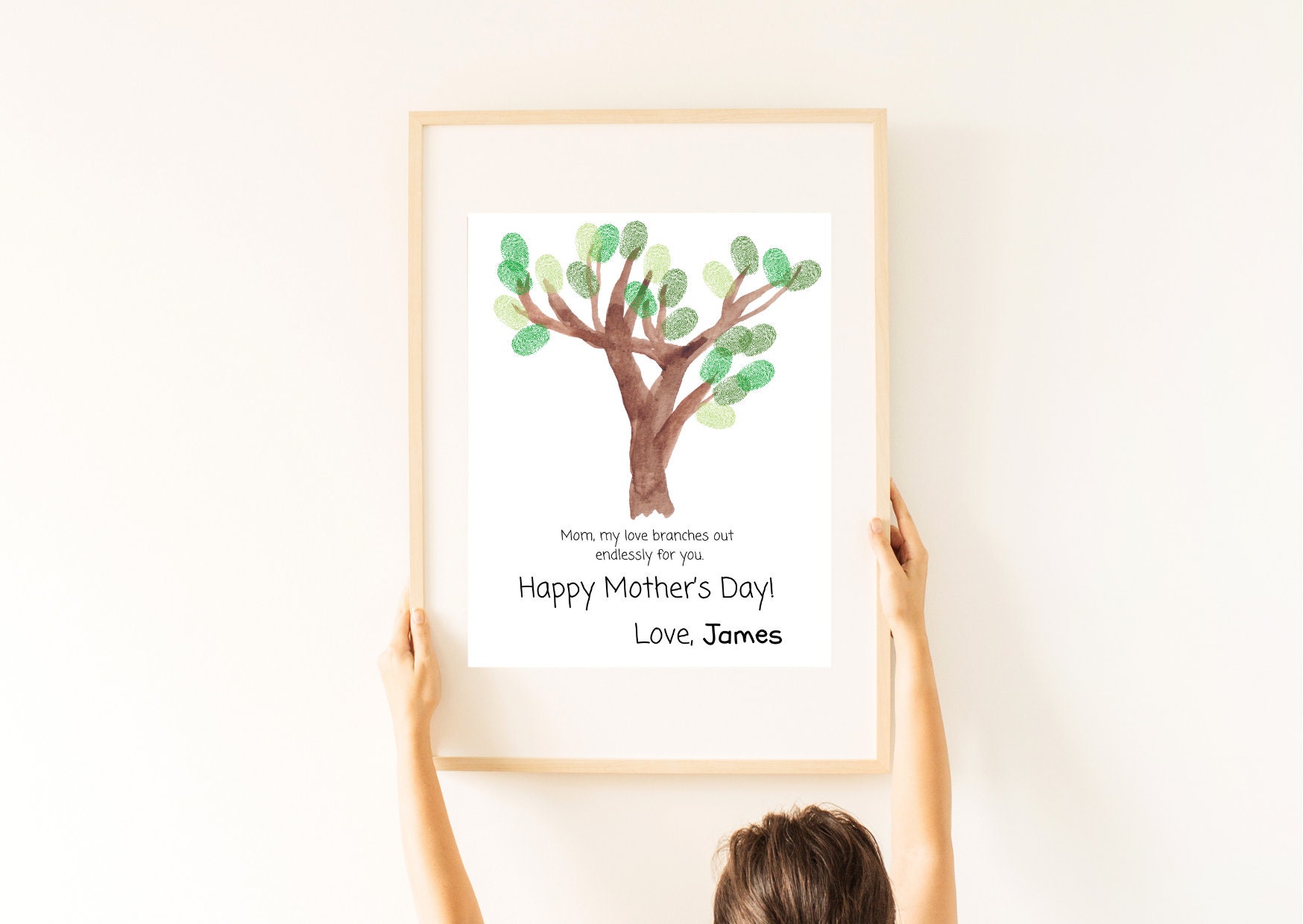 Mother's Day Tree Printable Mothers Day Thumbprint Keepsake Mothers Day ...