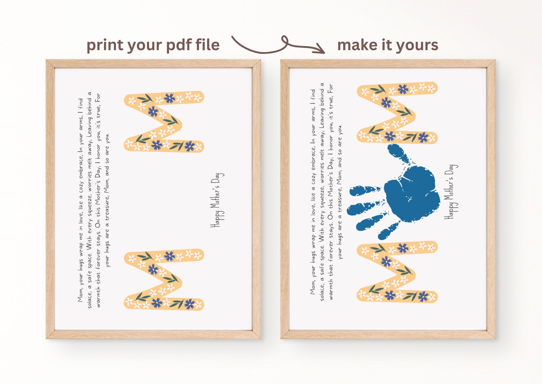 Mothers Day Poem Message Printable Bundlemothers Day Personalised ...