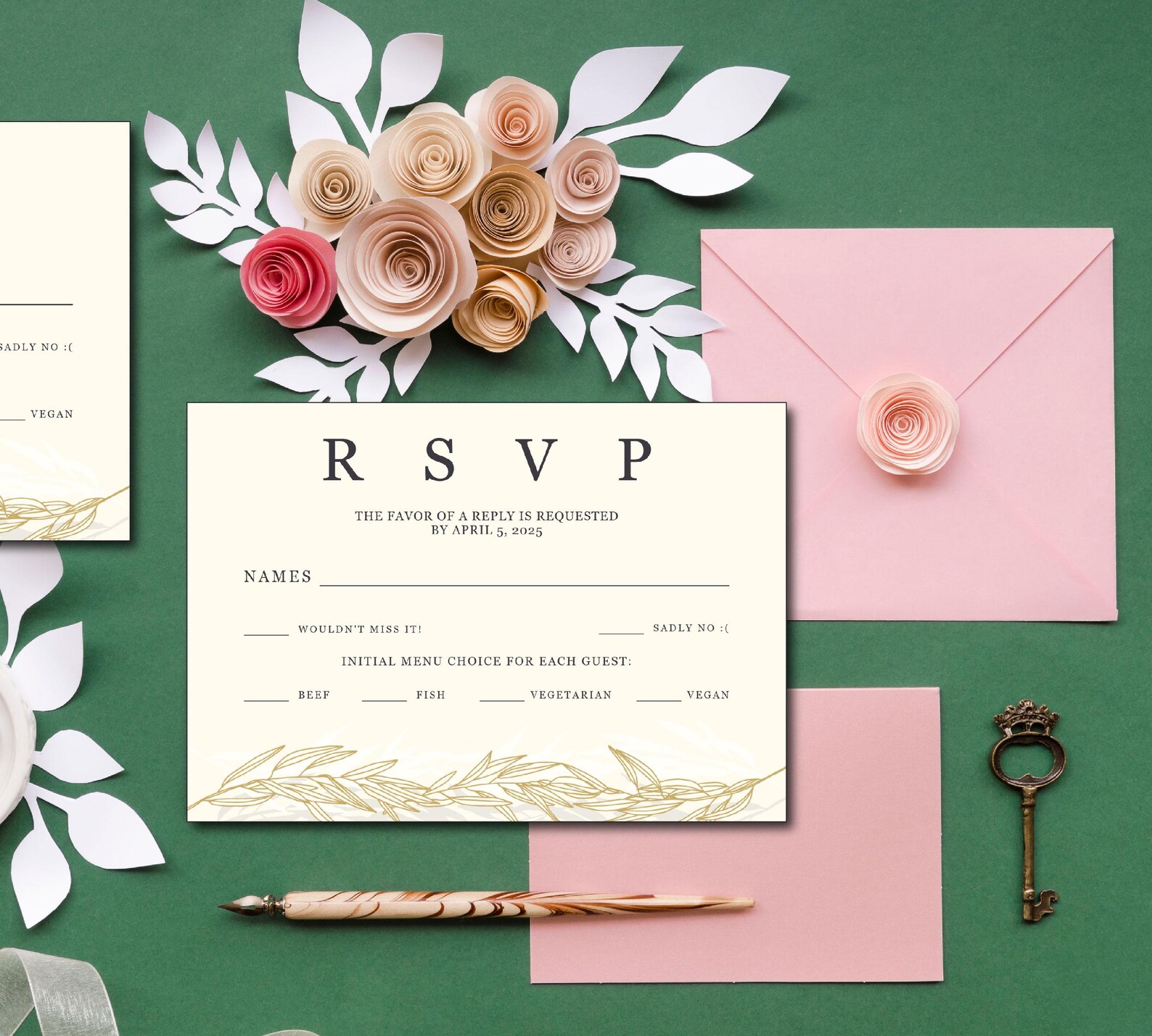 Modern RSVP Card | Wedding Reply Card Template | Editable Wedding ...