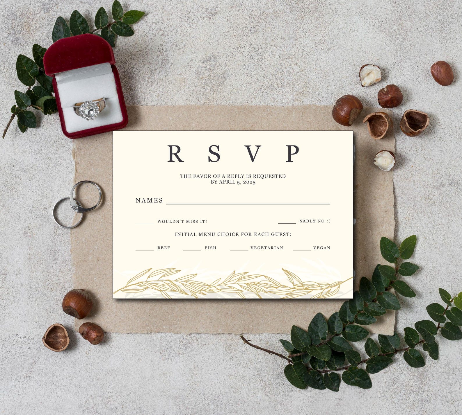 Modern RSVP Card | Wedding Reply Card Template | Editable Wedding ...