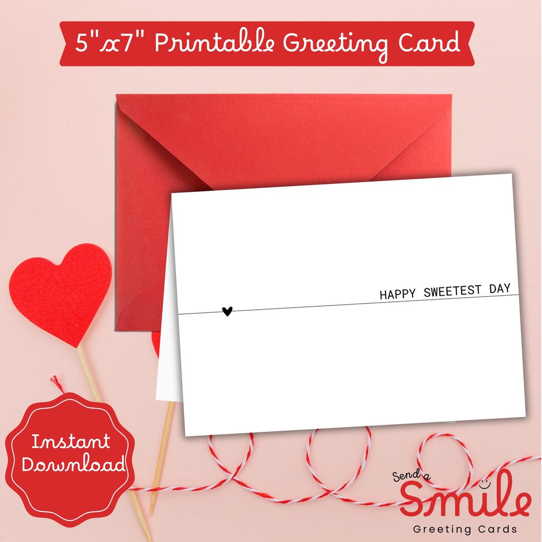 Simple Text Style Sweetest Day Card - Etsy