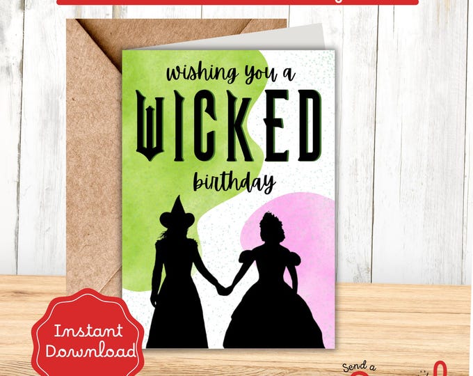 Wicked Birthday Card. Instantly Downloadable Abstract Print Effect ...