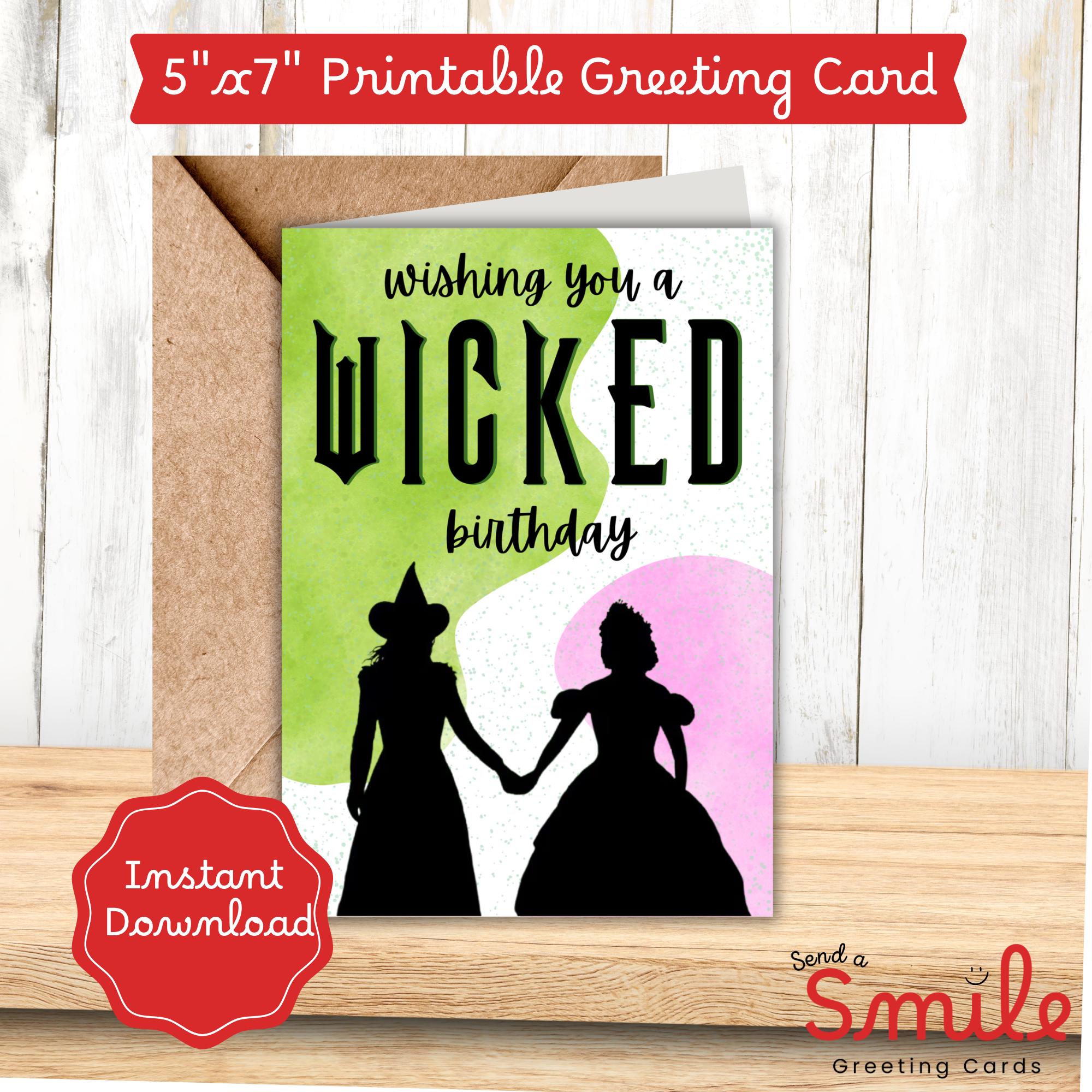 Wicked Themed Birthday Card/ Wicked Inspired / Wicked Gift / Birthday ...