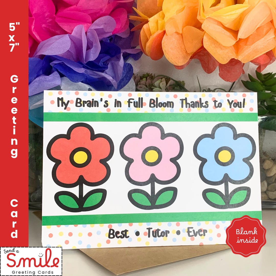 Thank You Card for Tutor | Appreciation Card | Summer Tutor Thank You ...