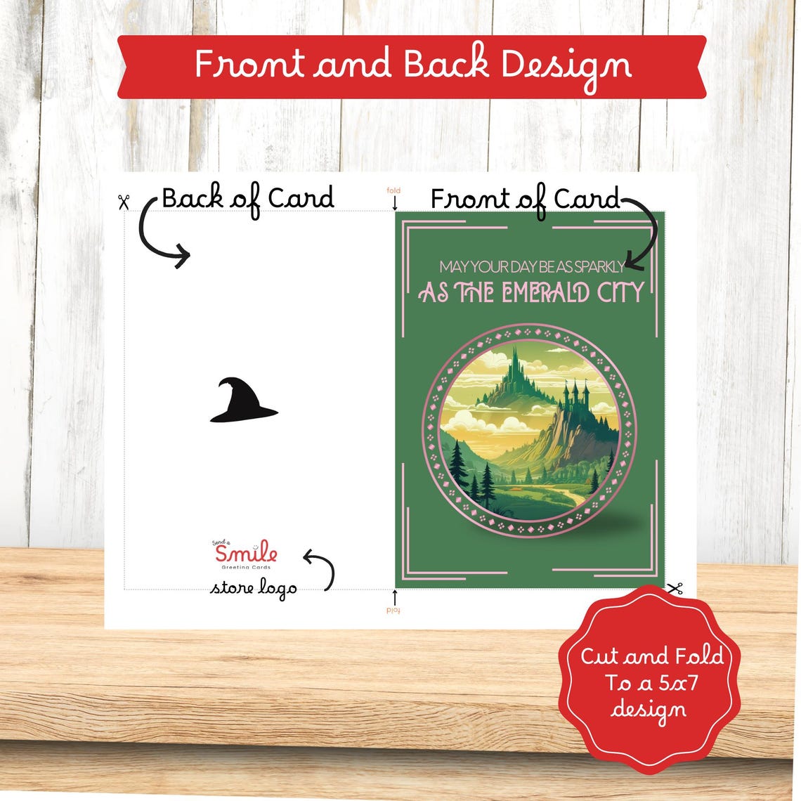 Wicked Themed Card / Wizard of Oz / Emerald City / Card for Birthday ...